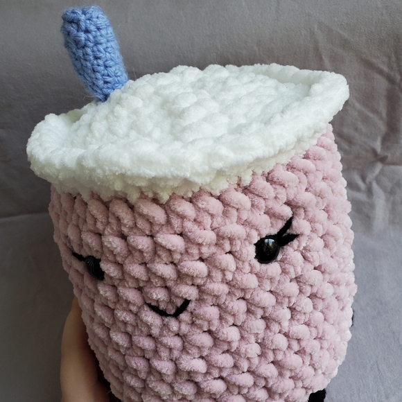 Hand Crafted | Accessories | Handmade Milk Tea Boba Crocheted Plushie ...